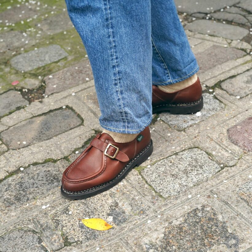 look hivernal avec des paraboot michael brode (modèle à boucles)